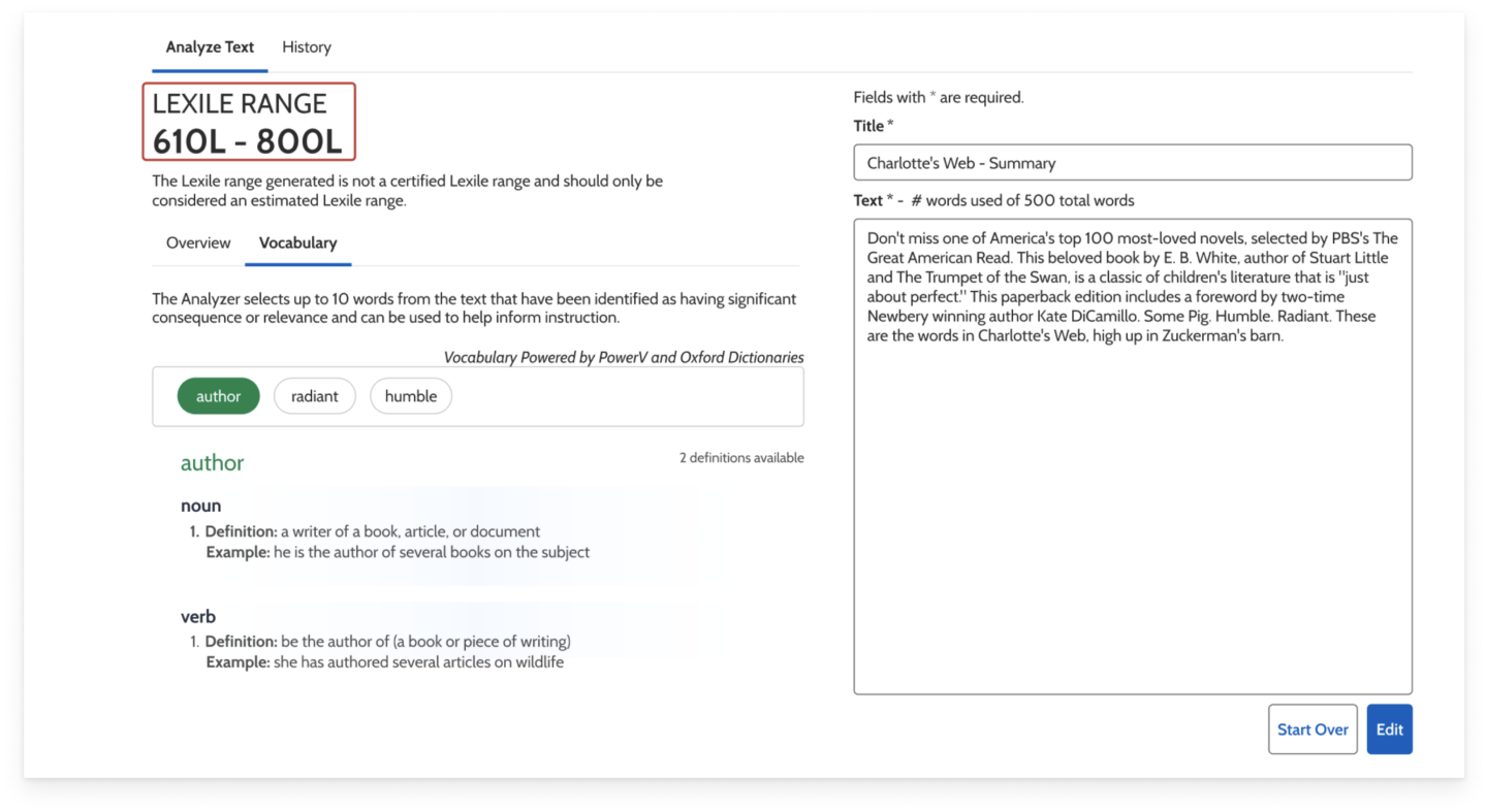 Text Analyzer User Guide - LEXILE & QUANTILE HUB