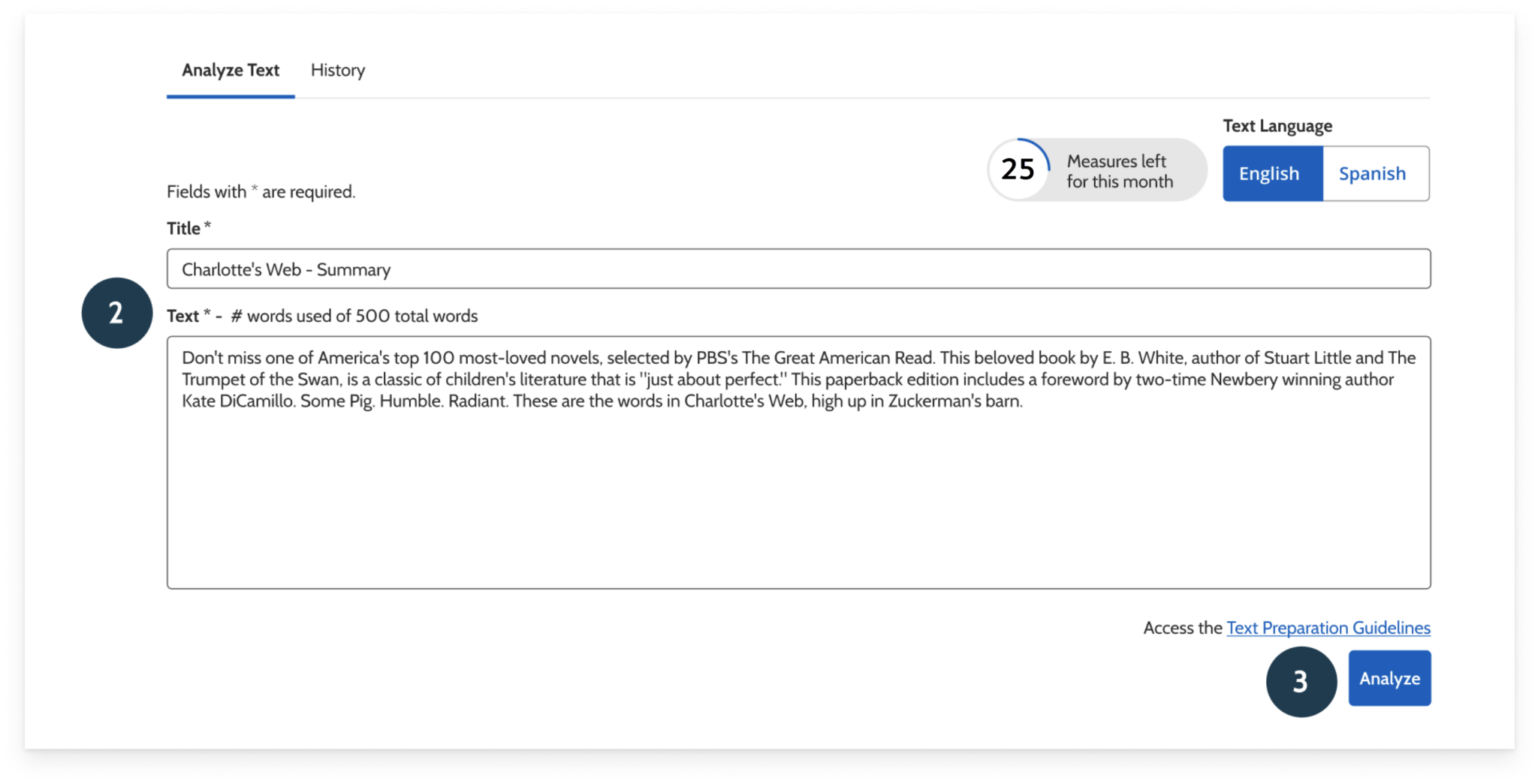 Text Analyzer User Guide - LEXILE & QUANTILE HUB