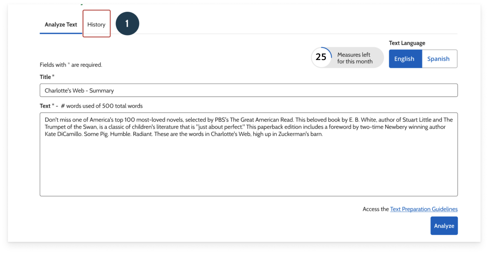 Text Analyzer User Guide - LEXILE & QUANTILE HUB